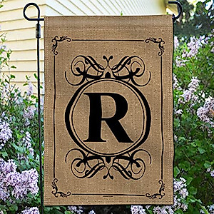 Anley Classic Monogram Letter R Garden Flag, Double Sided Family Last Name Initial Yard Flags - Personalized Welcome Home Decor - Weather Resistant & Double Stitched - 18 x 12.5 Inch