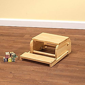 Fox Valley Traders Personalized 2-in-1 Children's Step Stool and Chair, Customized with Kid’s Name, Sports Design