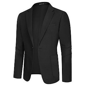 Lion Nardo Linen Blazer for Men Slim Fit Suit Jackets for Men Lightweight Blazer Jacket Men's Prom Suits Sports Coats Black