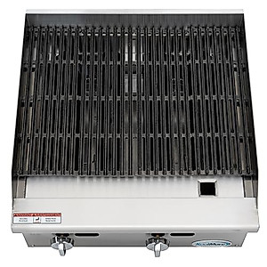 KoolMore 24 in. Commercial 2-Burner Natural Gas Charbroiler with 60,000 BTU in Stainless-Steel, ETL Listed(KM-GCB2-24M)