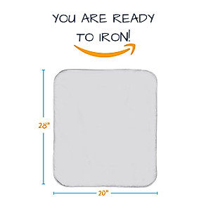 SAVUK Ironing Board Cover and Pad Standard Size Silicone Coated 4 Layers 15x54 inch Extra Heavy Duty Thick Padding, Heat Reflective, Non Stick Scorch and Stain Resistant (Ironing Mat - 28"x20")