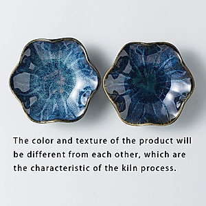 C&Xanadu Ring Holder, Leaf Shape Decorative Earring Stand, Jewelry Tray, Key Bowl, Trinket Dish for Women Birthday Gifts, Great Gifts for Friends, Leaf Blue