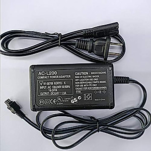 AC-L200 AC Power Adapter Charger for Sony Handycam DCR-SX40, DCR-SX41,DCR-SX44,DCR- SX45,DCR-SX60,DCR-SX63,DCR-SX65,SX83,SX85,DCR-SR42,DCR-SR45,DCR-SR46,DCR-SR47,DCR-SR68