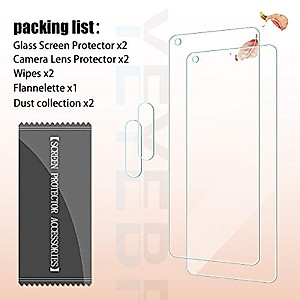 YEYEBF Galaxy A11 HD Clear Tempered Glass Screen Protector + Camera Lens Protectors, [2+2 Pack] [3D Glass] [Anti-Glare] [Bubble-Free] Screen Protector Glass For Samsung Galaxy A11