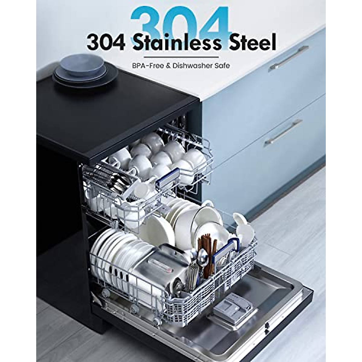 Rantizon Cat Water Fountain, 74oz/2.2L Stainless Steel Cat Fountain Water Bowl, Quiet Electric Automatic Pet Water Fountain with Silicone Mat, Water Fountain for Cats Inside for Cats Dogs Pets