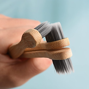 HiTuYi Bamboo Toothbrush (10 Pack) with Travel Toothbrush Case & Charcoal Dental Floss | Natural Eco Friendly Toothbrushes for Adults | BPA Free, Soft Bristles & Biodegradable Wooden Toothbrush