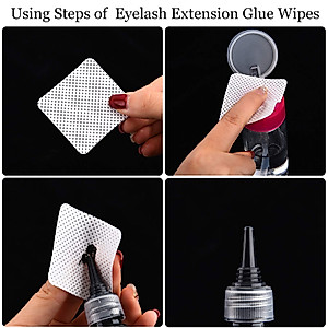 800 Pieces Eyelash Extension Glue Wipes Non-woven Fabric Glue Wipes Absorbent Nail Polish Remover Wipes Lash Supplies Accessories Tools for Eyelash Extension Glue and Nail Polish Bottle