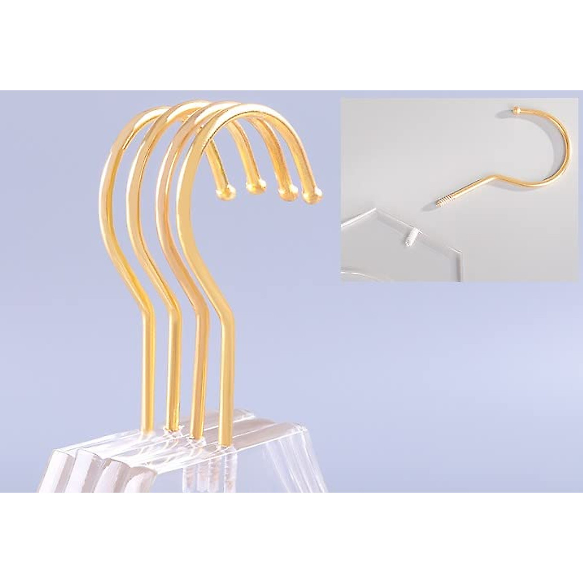 10 Pack Acrylic Clothes Hangers with Gold Hook