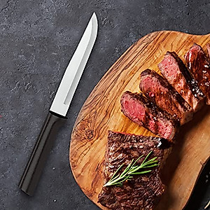 RADA Stubby Butcher Knife – Stainless Steel Blade With Black Stainelss Steel Resin Handle, Pack of 2