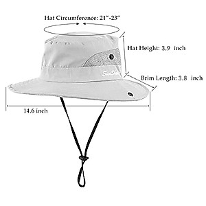 IYEBRAO 2 Pack Womens Ponytail Sun Hat UV Protection Bucket Hats Foldable Wide Brim Summer Boonie Beach Cap Fishing Hiking(Pure Beige & Army Green)