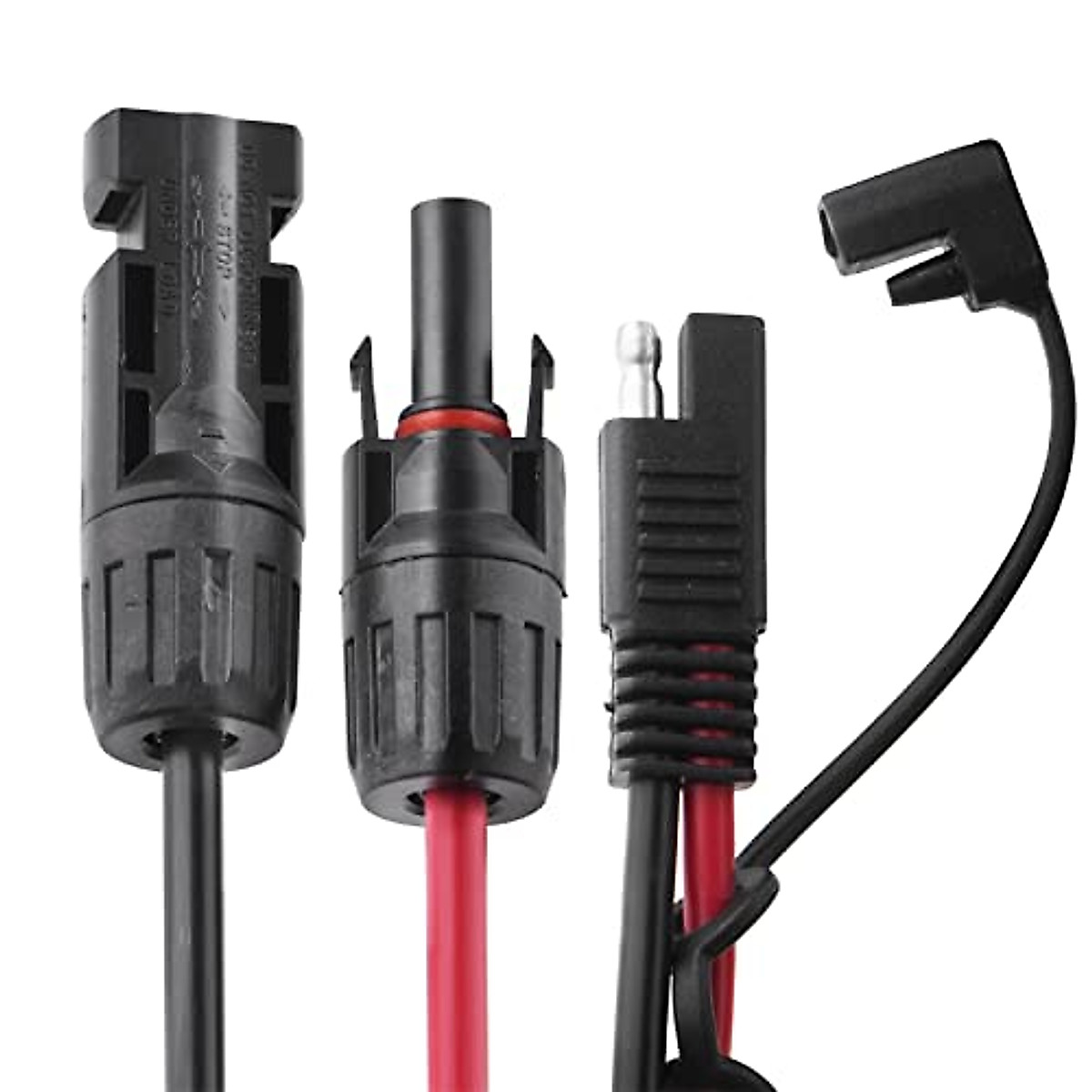 Tsinghwang 2 Set 10AWG Solar Panel to SAE Adapters Solar Extension Cable 50Amps Connectors for RV Solar Panel Battery DC Power Battery Charger 55cm/22in