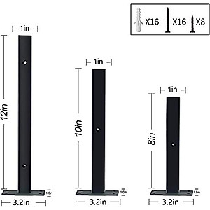 4 Pack Heavy Duty Floating Shelf Brackets 8 Inch Wall Mounted Industrial Metal Brackets for Shelves