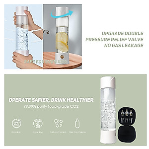 KmaxShip Portable Sparkling Water Maker 1000ml - Large Capacity Soda Maker Machine for Home and Outdoor Use Seltzer Water Maker, No Electricity Needed Soda Water Maker (White, 1000ML)