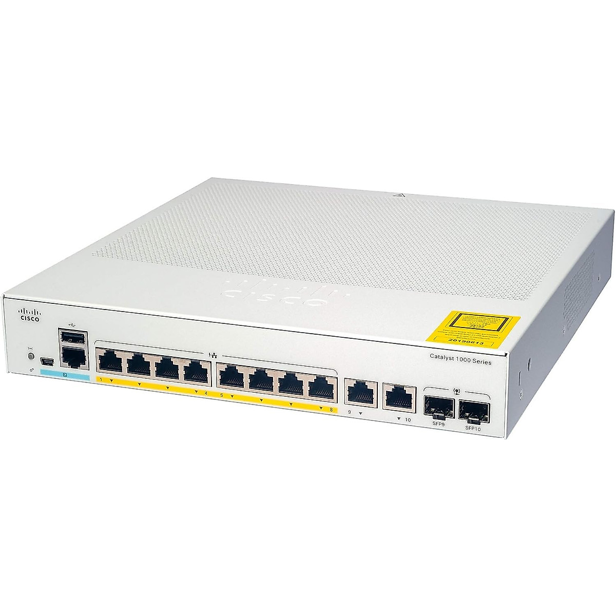 Cisco Catalyst 1000-8P-2G-L Network Switch, 8 Gigabit Ethernet PoE+ Ports, 67W PoE Budget, 2 1G SFP/RJ-45 Combo Ports, Fanless Operation, Enhanced Limited (C1000-8P-2G-L)