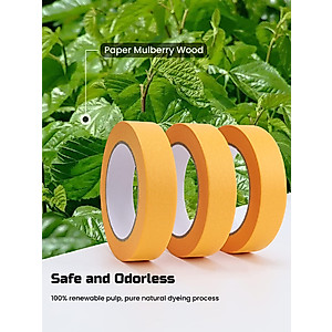Lichamp 20 Bulk Pack 1 inch Yellow Painters Tape, Orange Masking Tape, 0.95 inch x 55 Yard x 20 roll, 2010YL(Total 1100 Yards)
