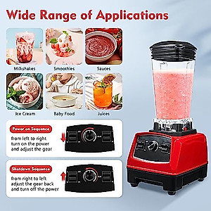 Qiucenmium Countertop Blender,Smoothie Maker Blender 2200W, Blender with 6 Blades and 2L Container, Professional Blender for Shakes and Smoothies, Crushing Ice, Frozen Fruit