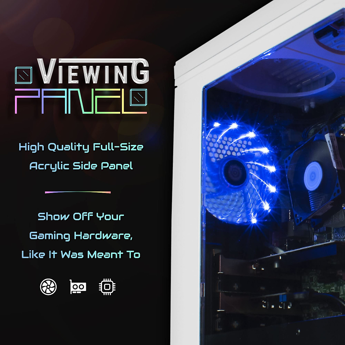 Periphio Portal Gaming PC Desktop Computer Tower, Intel Quad Core i5 3.2GHz, 16GB RAM, 120GB SSD + 500GB 7200 RPM HDD, Windows 10, Nvidia GT1030 2GB Graphics Card, HDMI, Wi-Fi (Renewed)