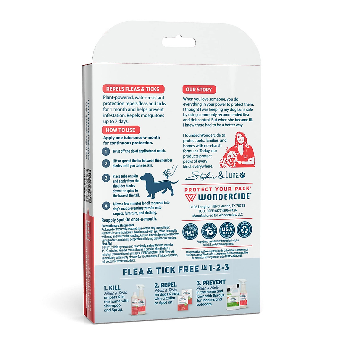 Wondercide - Flea & Tick Dog Spot On - Flea, Tick, and Mosquito Repellent, Prevention for Dogs with Natural Essential Oils - Up to 3 Months Protection - Medium 3 Tubes of 0.10 oz