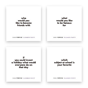 TableTopics Slumber Party to Go - 40 Fun Thought-Provoking Conversation Cards for Girls, Fun Question Game for Sleepovers, Super Stocking Stuffer