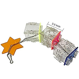 OFLAO Bird Foraging Toys,Creative Parrot Feeder Box,Hanging Treat Foraging Toy for Anchovies,Parakeets,Cockatiel,Conure,Mynah,Macow