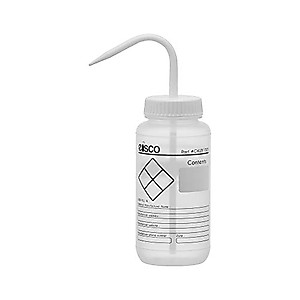 EISCO Chemical Wash Bottle, Blank Labels, 500ml - Wide Mouth, Self Venting, Low Density Polyethylene - Performance Plastics Labs