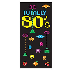 Totally 80's Door Cover Party Accessory (1 count) (1/Pkg)