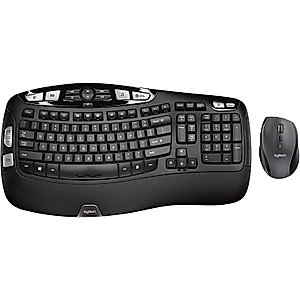 Logitech MK570 Wireless Wave Keyboard and Mouse Combo, Contoured Cushioned Palm Rest, Advanced Wireless Connection, Hyperfast Scrolling Mouse, Black (Renewed)