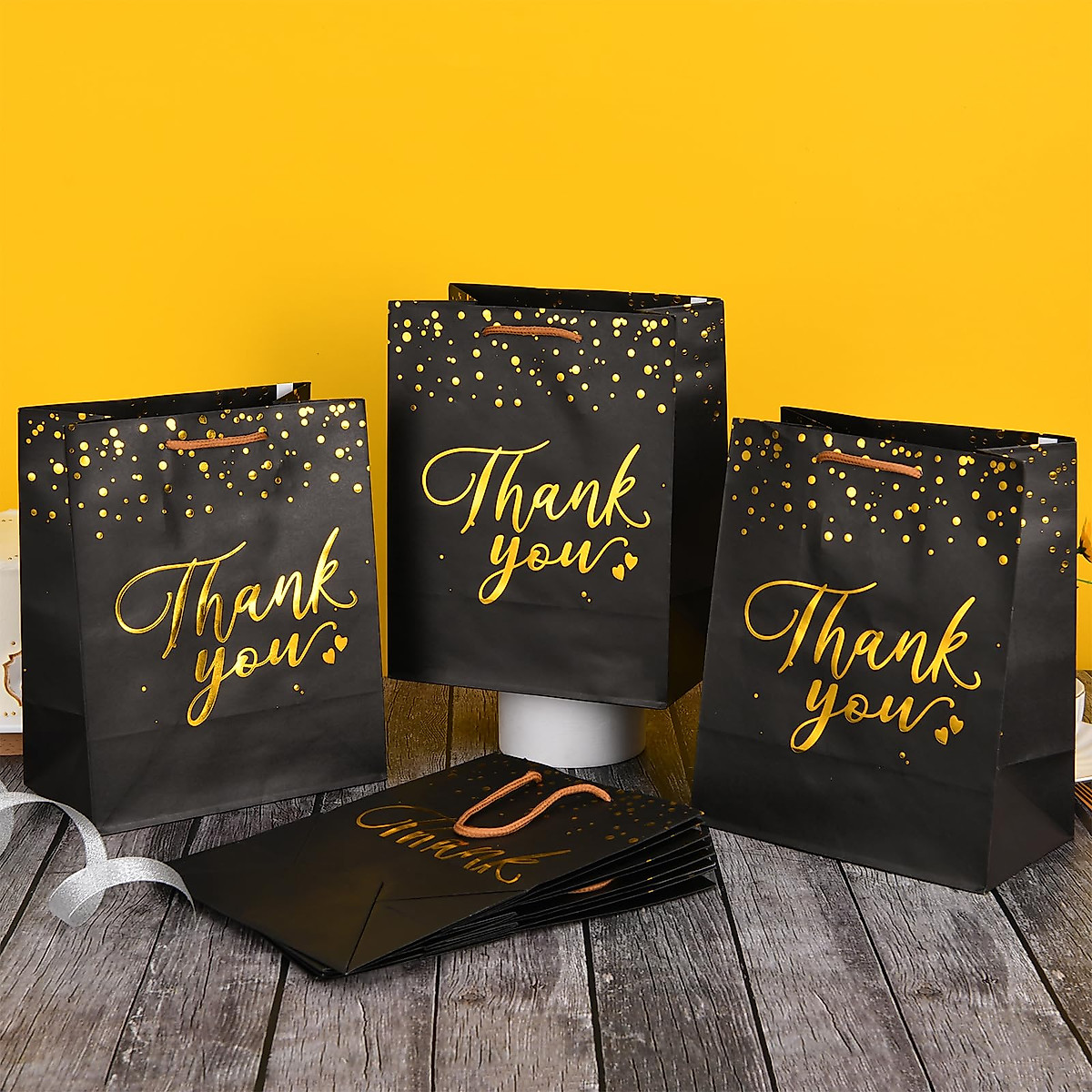 COGLARING 20Pcs Thank You Gift Bags, Return Gift Gift Bags with Handles for Party, Shopping, Wedding, Retail Bags