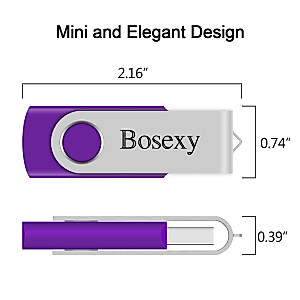 USB Flash Drives 32GB Bosexy Thumb Drive Swivel Bulk Memory Stick Pendrive with Led Indicator Mix Color, Black/Blue/Red/Green/Purple (5PCS, 32G Each)