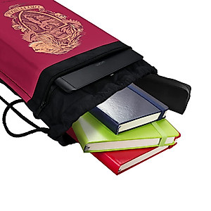 LOGOVISION Harry Potter Gryffindor Lion Crest Drawstring Backpack Sports Bag Sackpack 17" x 13", Perfect for Gym, Yoga or Practice