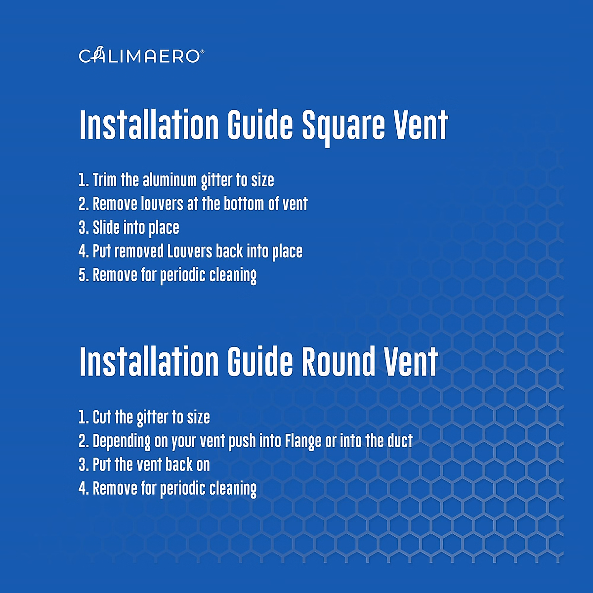 calimaero® 2 Pack Bird Stop Dryer Vent Grill Screen Guard Insert 8.8in x 8.8in Customizable 3inch to 8inch Stops Nesting in Bathroom Exhaust Vents