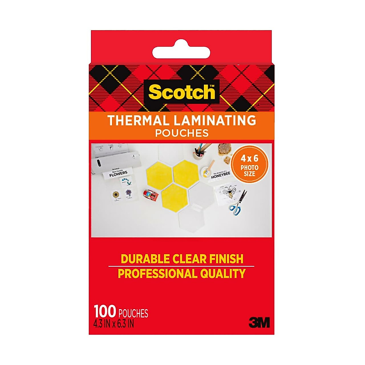 Scotch Thermal Laminating Pouches, 5 Mil Thick for Extra Protection, 4.3 Inches x 6.3 Inches, 100 Pouches (TP5900-100)