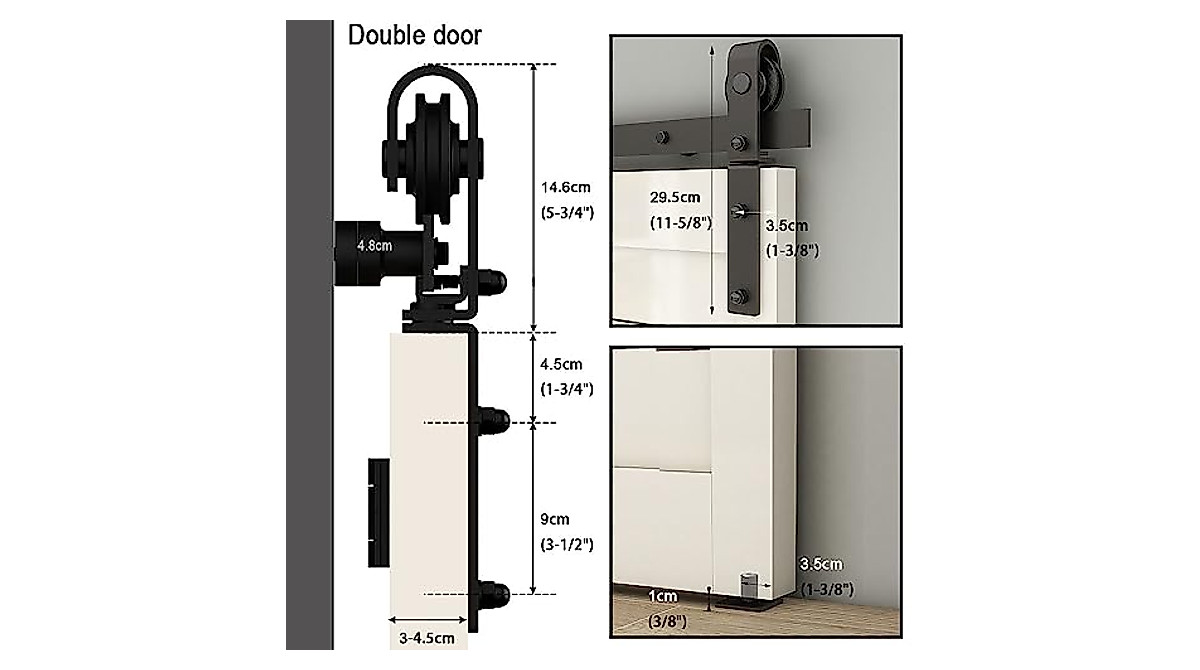 TSMST 7.5ft Bi-Folding Barn Door Hardware Kit