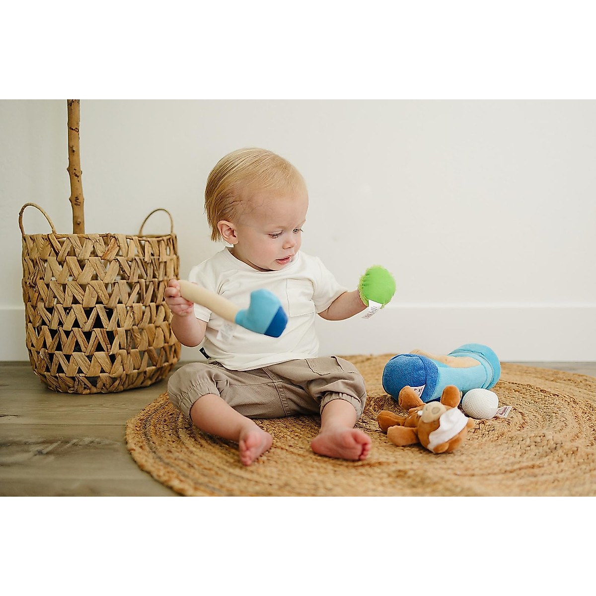 Genius Baby - 9" The Original Baby Golf Bag with Teddy Bear, Blue Bag Embroidered with 'My 1st Golf Bag', Lightweight, Perfect Size Golf Toy for Small Hands, Unique for Golf Baby