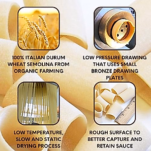 Paccheri Organic Italian Pasta di Gragnano I.G.P.| Pastai Gragnanesi | USDA Certified Organic| 17.6oz (500g)
