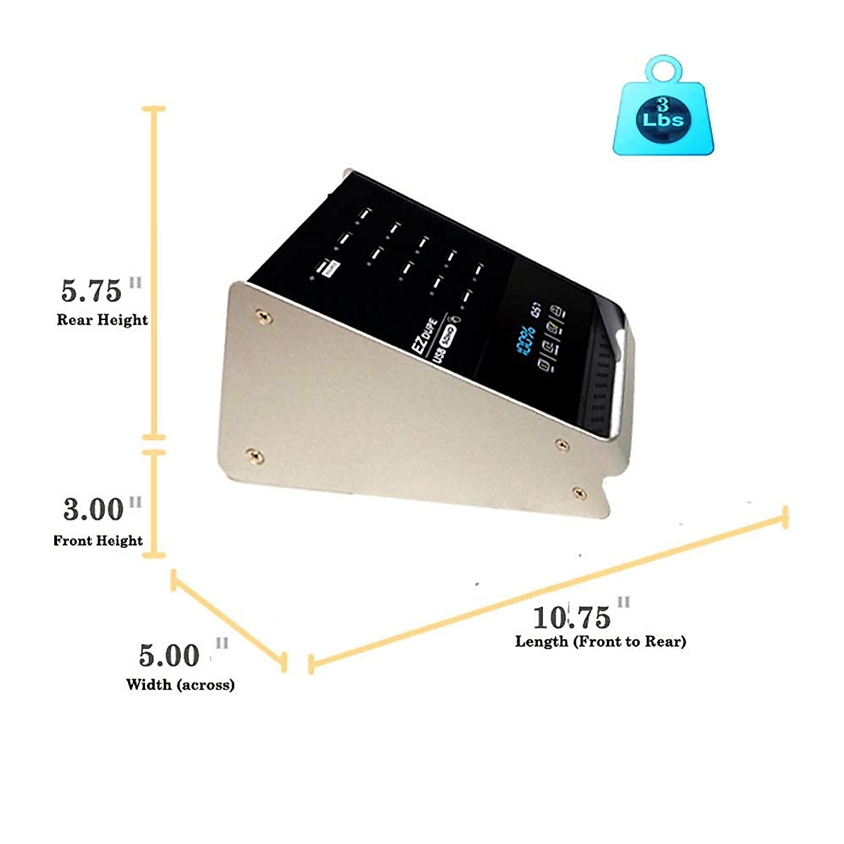 Acumen Disc EZ Dupe 1 to 10 USB Duplicator with Touch Screen - Multiple Flash Drive Mass Storage Memory Card Copier (SOHO Series) DM-FU0-11V10TP