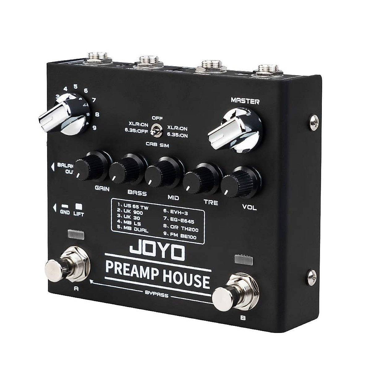 JOYO R-15 Dual Channel Preamp Cabinet Simulation Effect Pedal Bundle with JP-06 Noise Blocker Pedal Power Supply