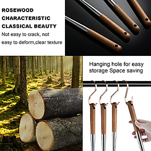 NIITAWH Wok Utensils for Carbon Steel, Stainless Steel Wok Spatula Metal, 4-Pieces 17 Inch Extra Long, Wok Tools Professional Set, Wooden Handle Skimmer, Soup Ladle, Slotted Turner