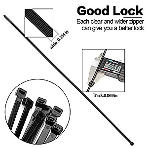 Large Zip Ties Heavy Duty Big Cable Ties Extra Long Tie Wraps Black 26 Inch 60 Pieces