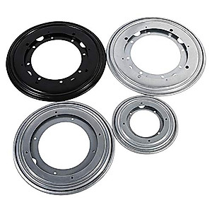 Aramox 4 Types Rotating Swivel Plate Bearing Swivel Plate Metal Swivel Turntable Round Circular Turntable Bearing for Kitchen Home(9"-Silver)