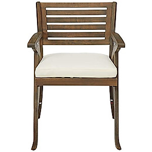 Christopher Knight Home Helen Outdoor Acacia Wood Dining Chair, Gray and Crème