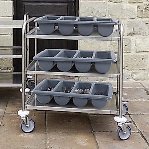 Callyne 4-Pack Plastic 4 Compartment Cutlery Bin, Flatware Storage Tray