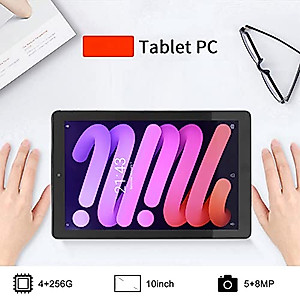 Pomya Tablet, 10 Inch IPS Screen Tablet for Android 11, 2.4G 5G WiFi 8 Core CPU Tablet with Dual Speakers, 4GB RAM 256GB ROM 6000mAh PC Tablet for Daily Life