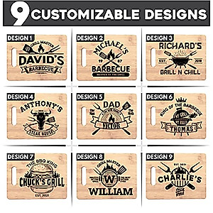 Gifts for Dad, Personalized Dad Cutting Board, Gifts For Dad, Grill Master | 9 Designs | Dad Gifts from Daughter, Wife - Grandpa Gifts from Grandchildren