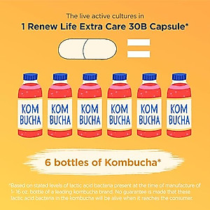 Renew Life Extra Care Digestive Probiotic Capsules, Daily Supplement Supports Immune, Digestive and Respiratory Health, L. Rhamnosus GG, Dairy, Soy and gluten-free, 30 Billion CFU, 30 Count