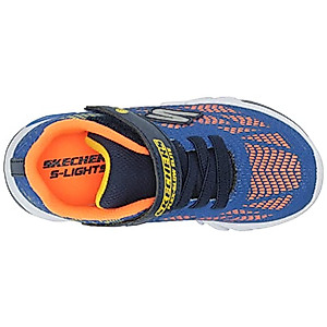 Skechers Kids Boy's Flex-Glow Elite-Vorlo Sneaker, Royal/Orange, 10 Toddler