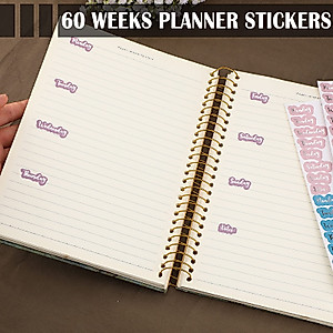 480 Pcs Day of The Week Stickers Silver Foiled Date Covers Decorative Stickers Monday to Sunday Self Adhesive Stickers for Planner Removable Day Labels for Journal School (Shaped,Mixed Size)