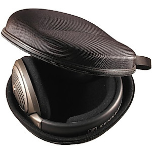 CASEBUDi Large Hard Headphone Case | Compatible with Sony, Sennheiser, Beats & More | Black Ballistic Nylon