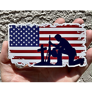 WickedGoodz American Flag Veteran Refrigerator Magnet - Military Veteran Magnetic Car Decal