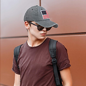 Geyoga 4 Pieces American Flag Baseball Caps USA Flag Tactical Cap Patriotic Flag Pride Caps Washed Distressed Cotton US Flag Hats for Men Women Teens